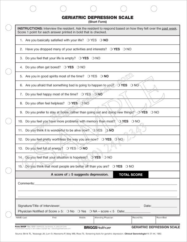 Geriatric Depression Scale (Short Form)